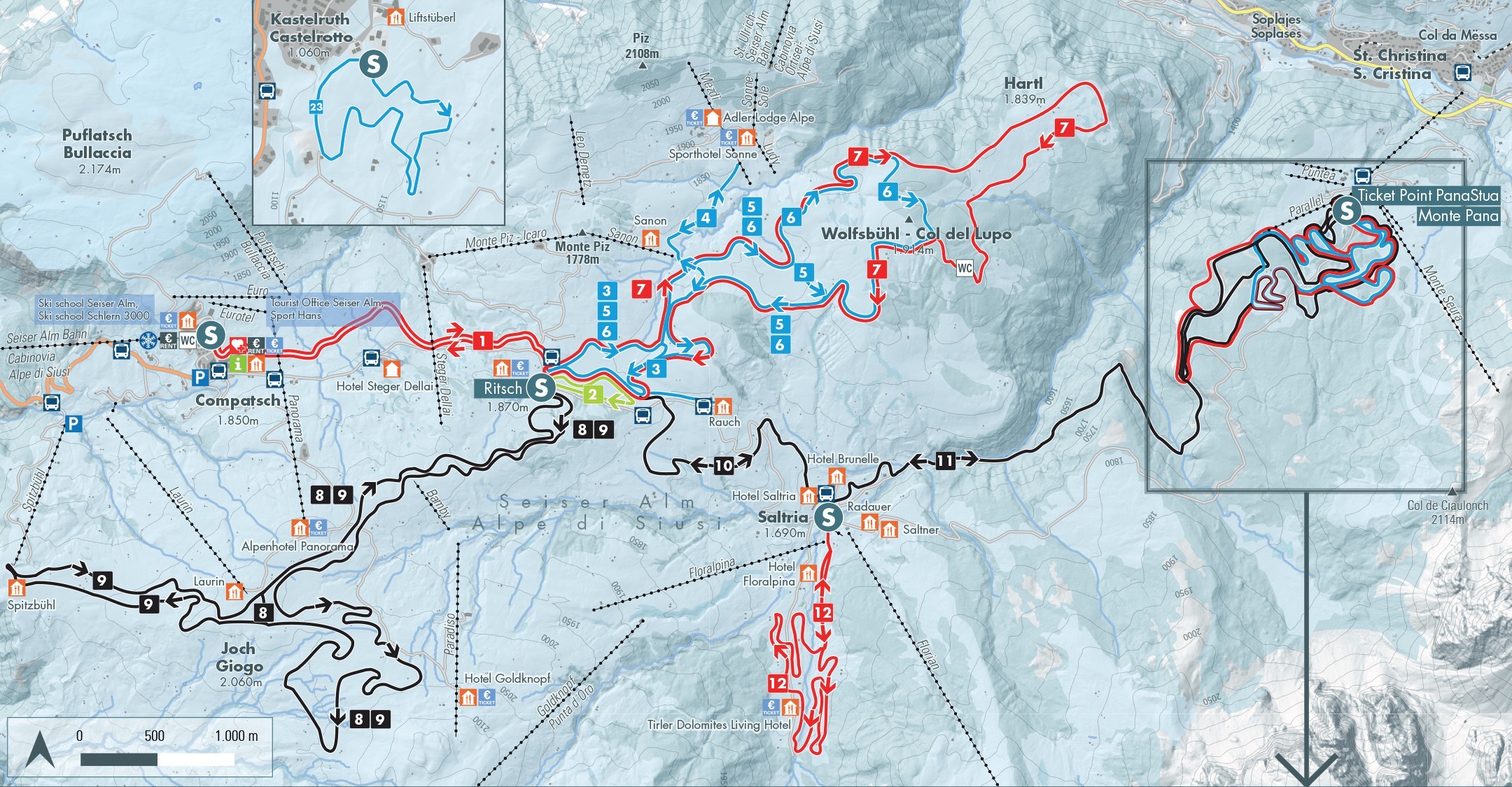 Cross-Country Skiing Trail Map Seiser Alm • Nordic Trail Map Cross-Country Skiing Trail Map Seiser Alm • Nordic Trail Map